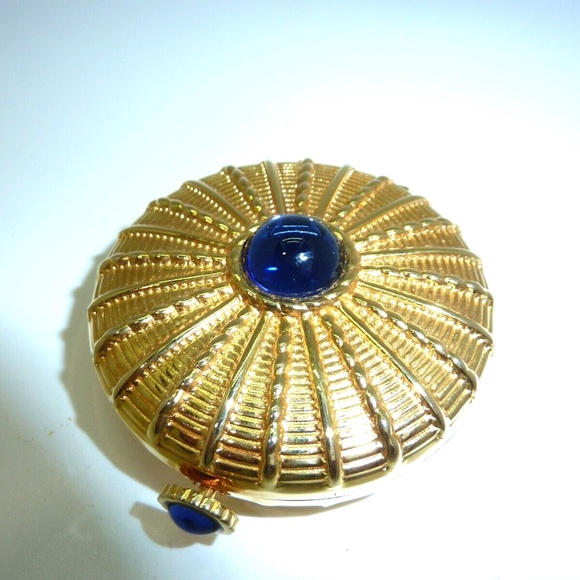 Estee Lauder | Makeup | Estee Lauder Vintage Blue Jeweled Compact ...